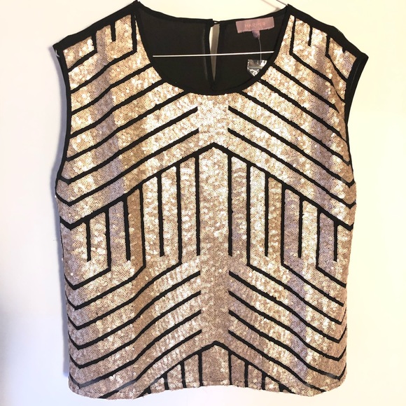 Infinitely Posh | Tops | Rose Gold Sequin Top | Poshmark